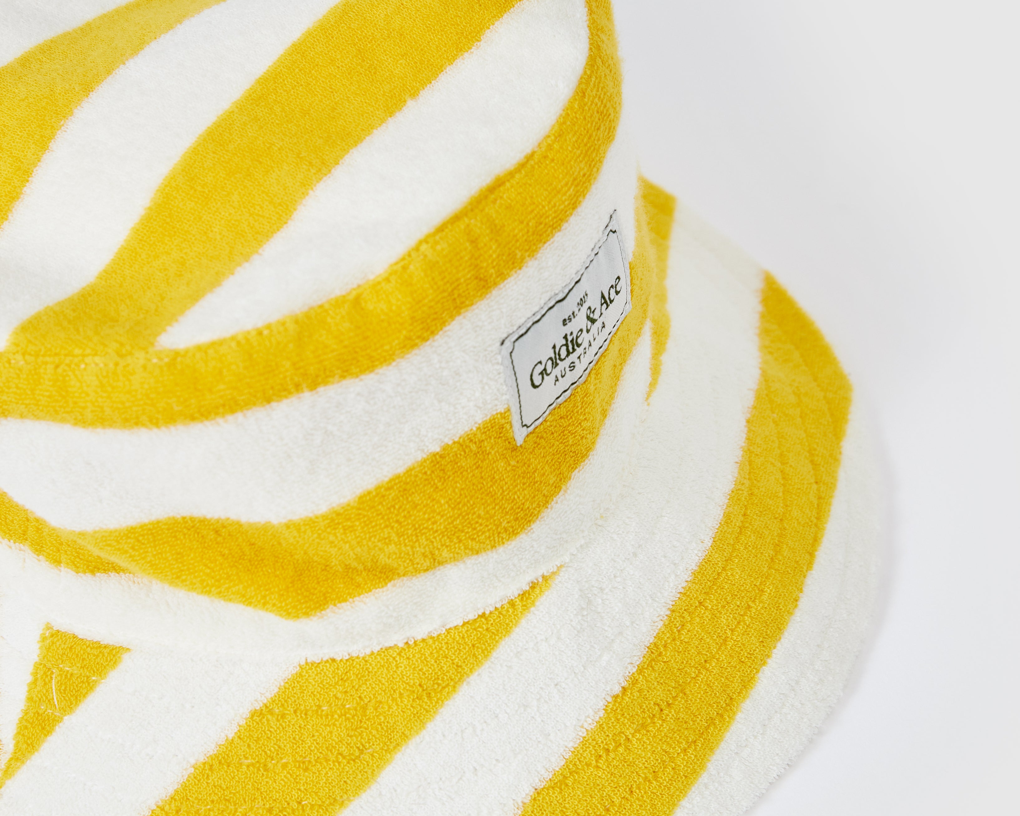 Smiley Terry Towelling Bucket Hat - Lemon Ivory – Little Lalt Co.
